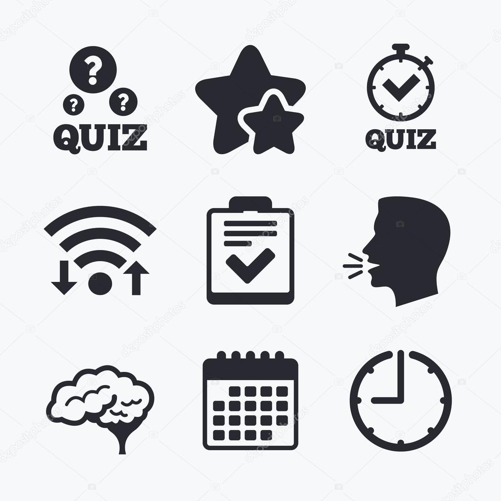 Quiz, Questions and answers game icons Stock Vector Image by ...