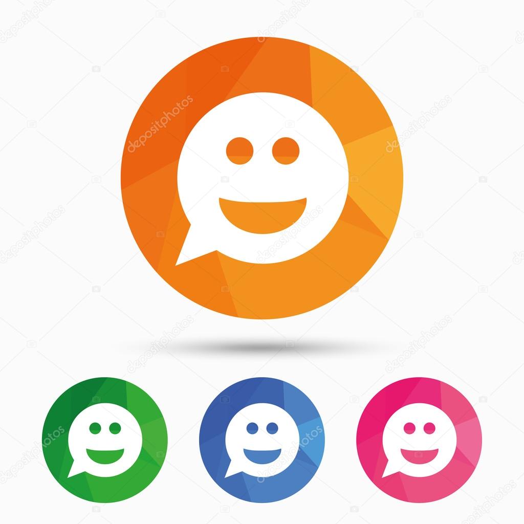 Smile face sign icon. Smiley symbol. Stock Vector Image by ©Blankstock ...
