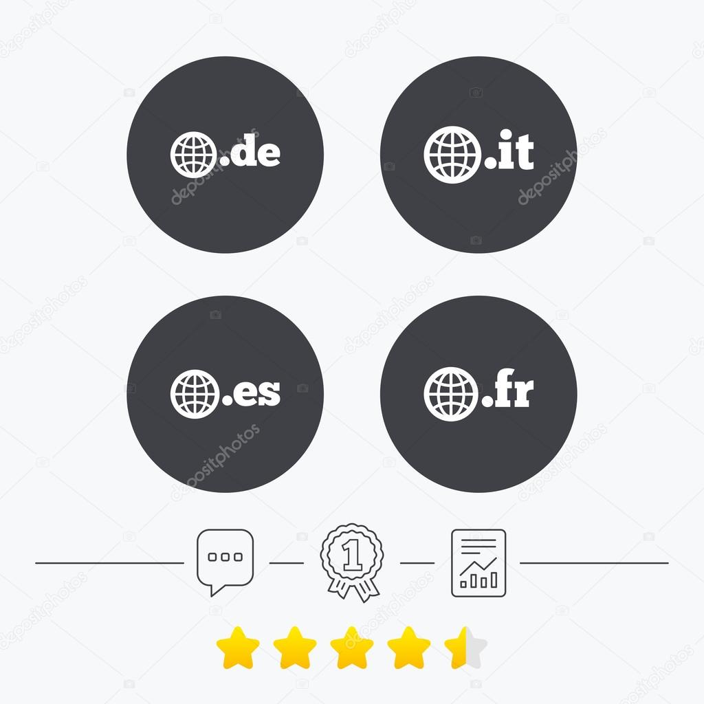 Top-level domains signs icons Stock Vector Image by ©Blankstock #121300108