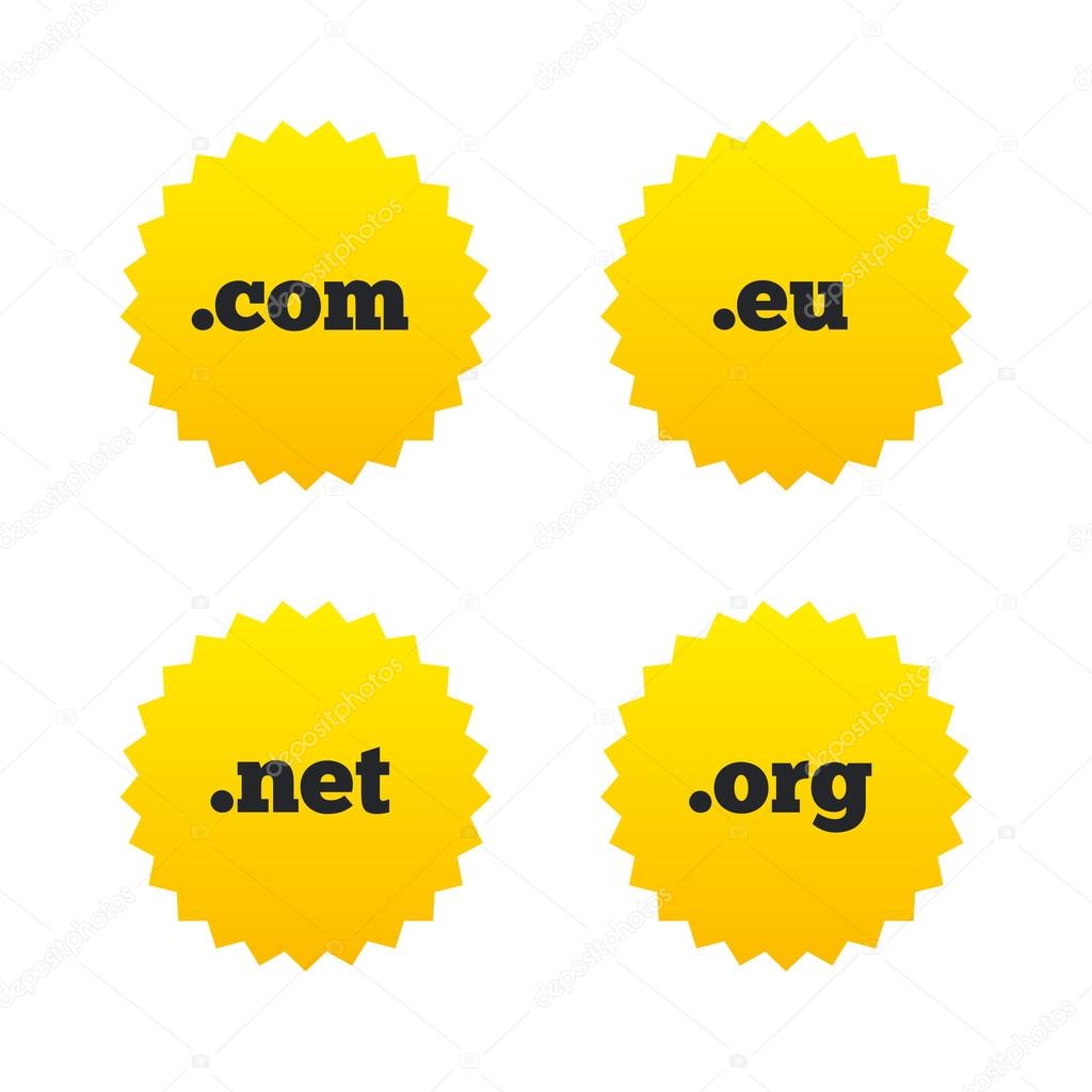 Top-level domains signs set Stock Vector Image by ©Blankstock #121305192