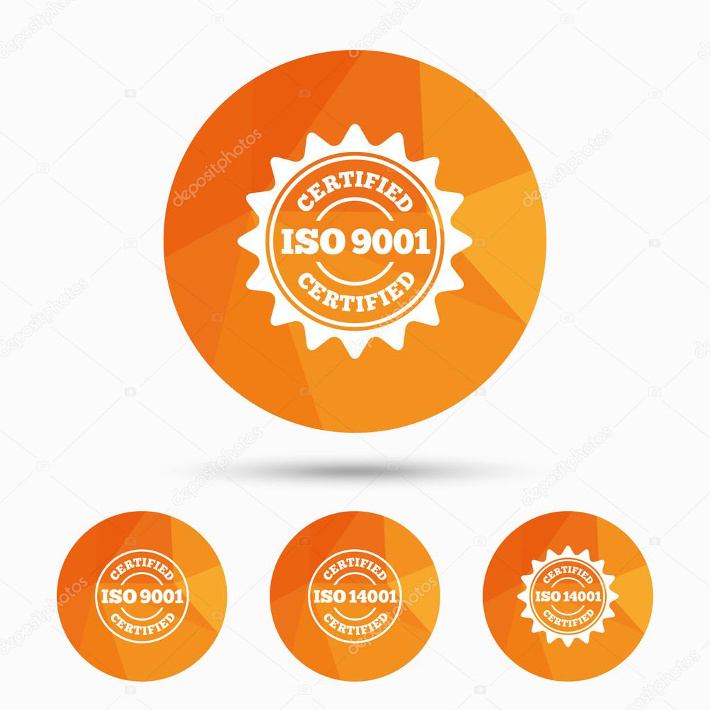 ISO 9001 and 14001 certified icon. Certification Stock Vector Image by ©Blankstock #122979482