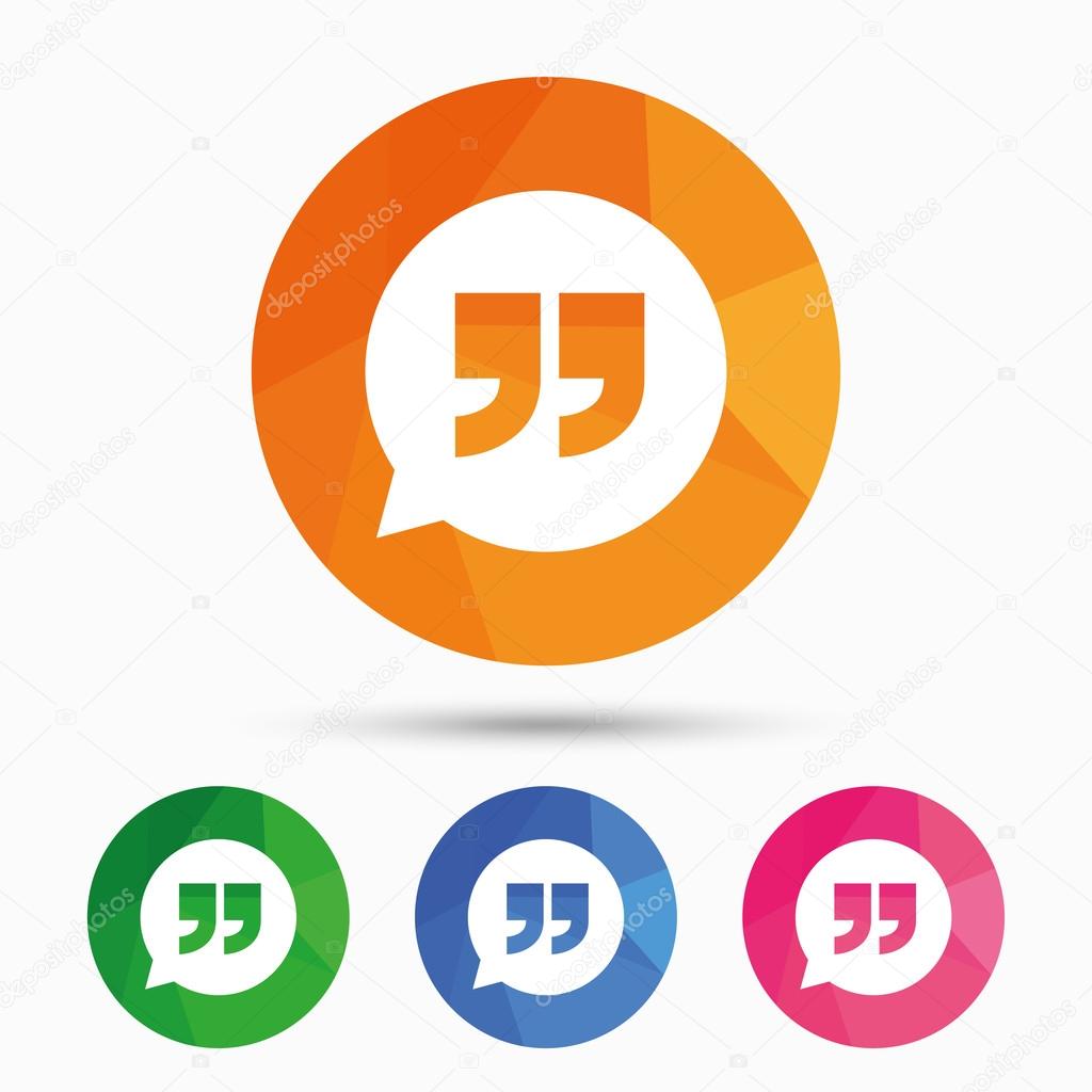 Quote sign icon. Quotation mark symbol. Stock Vector Image by ...