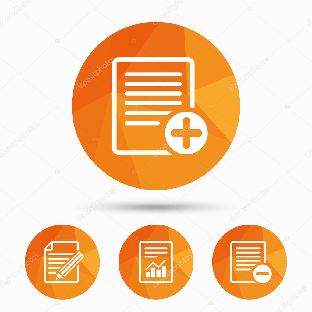 Dokument-Symbole. Datei mit Diagramm. Stock-Vektorbild von ©Blankstock ...