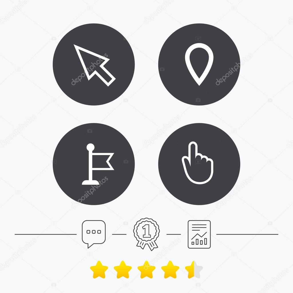 Mouse cursor icon. Hand or Flag pointer symbols. Stock Vector Image by ...