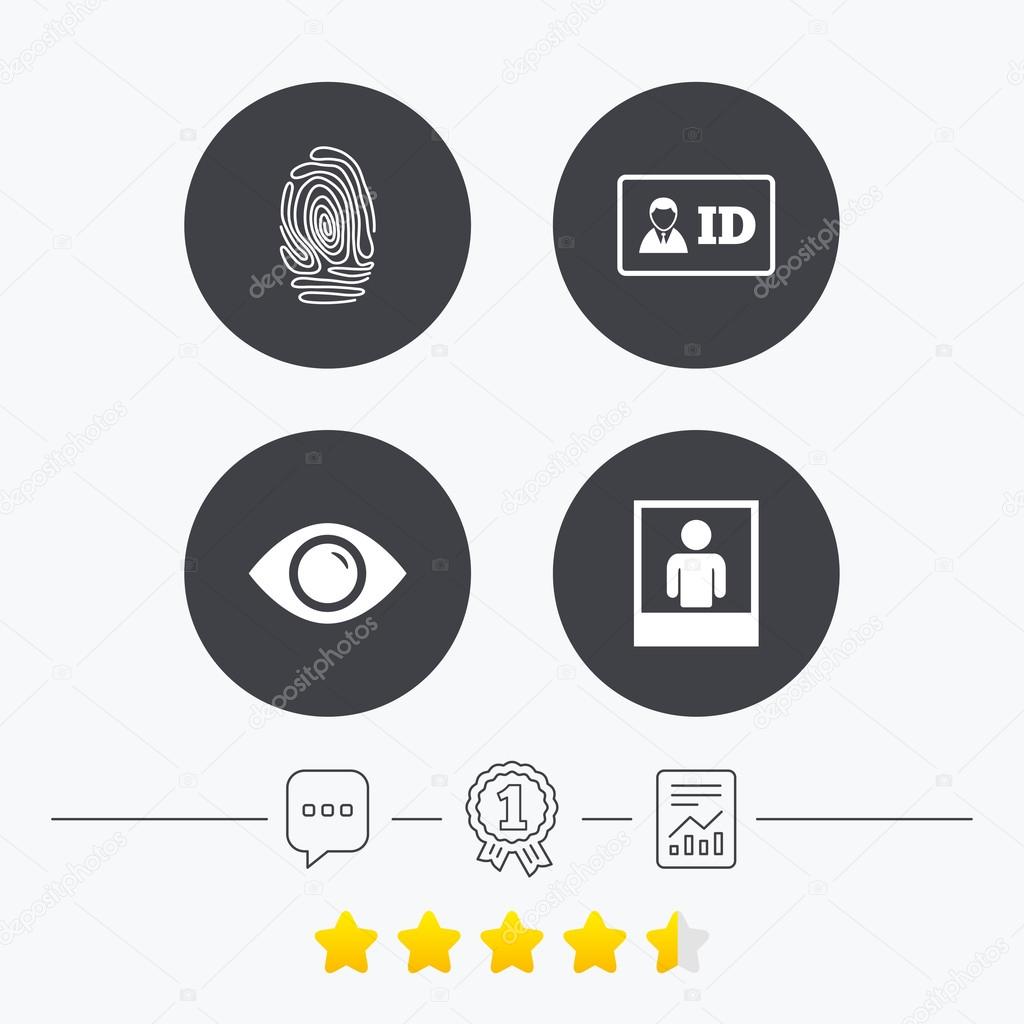 Identity ID card badge icons. Eye symbol. Stock Vector by ©Blankstock ...