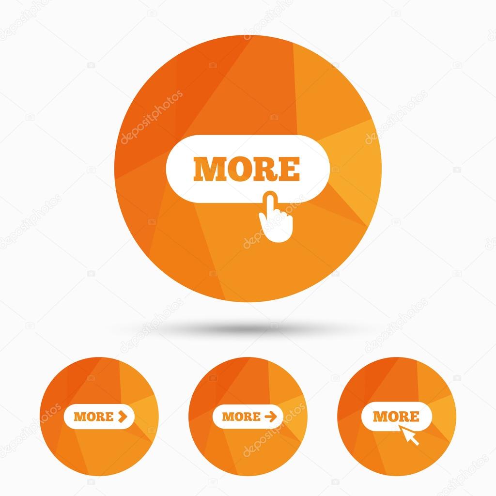 Mais com o ícone do ponteiro cursor. Detalhes símbolos . Vetor de ...