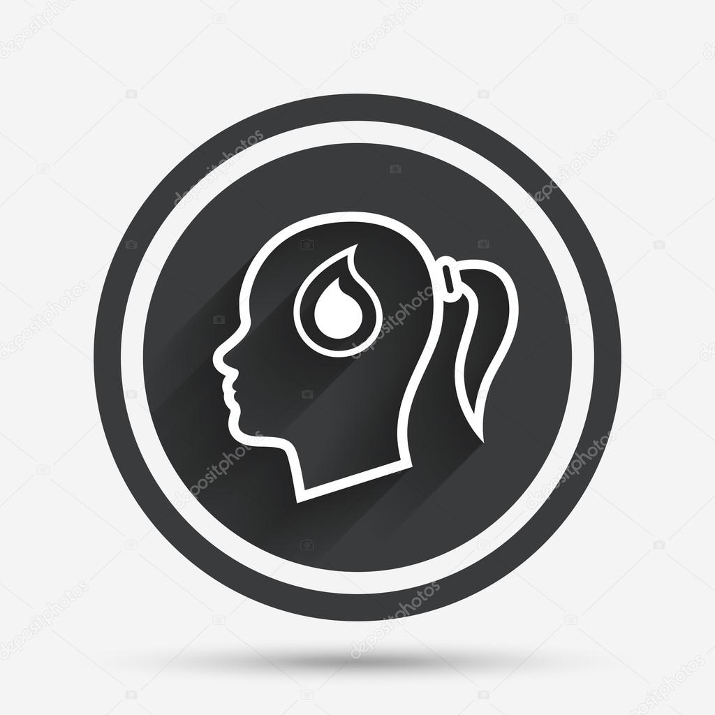 Head with drop sign icon. Female woman head. Stock Vector by ...