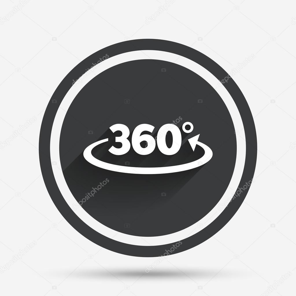 Angle 360 degrees sign icon. Geometry math symbol. Stock Vector Image ...