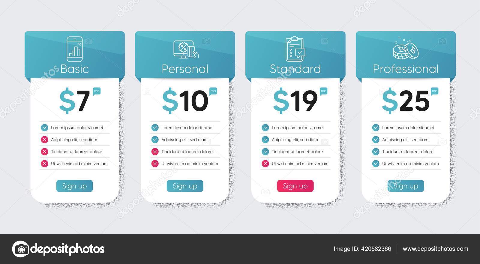 Graph Phone Checklist Online Shopping Line Icons Set Price Table Stock ...