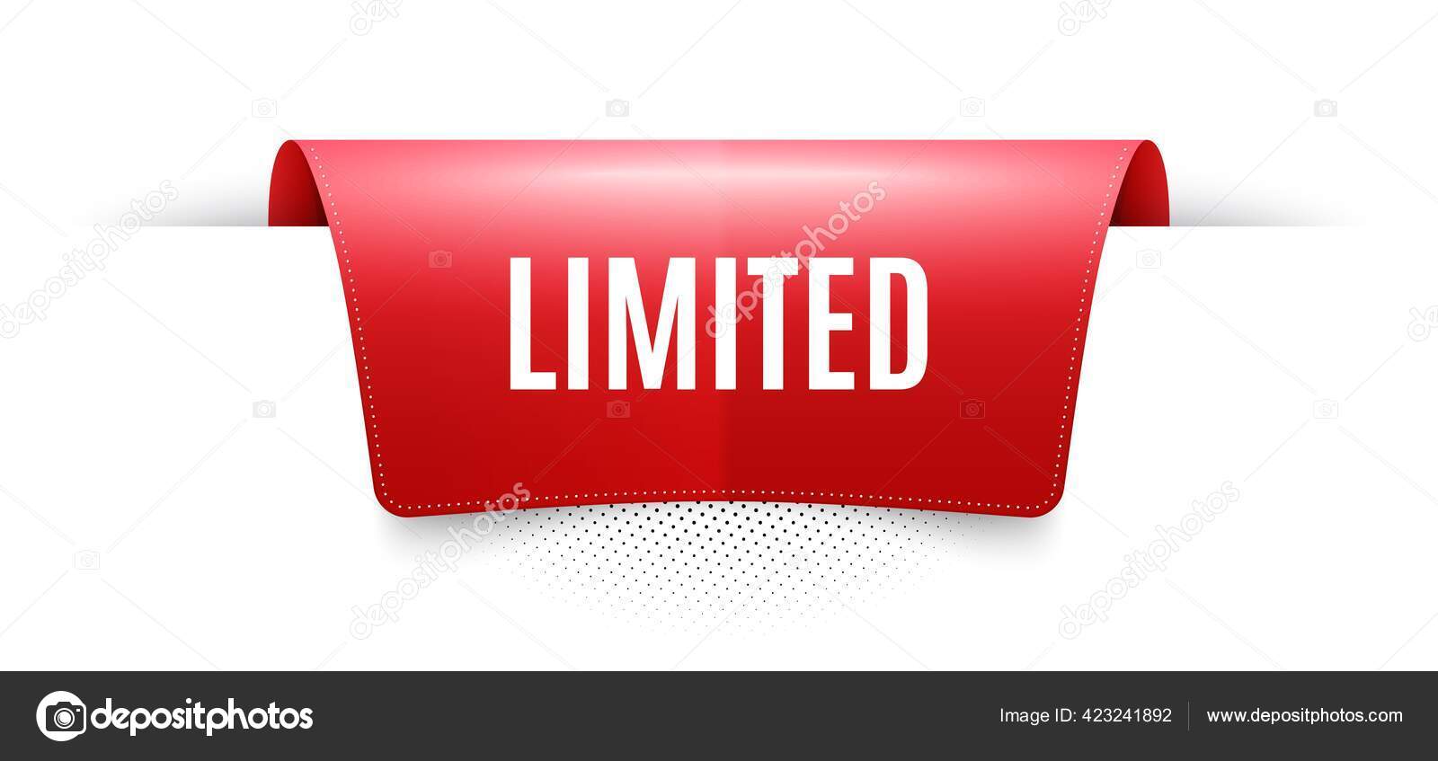 Limited Symbol Red Ribbon Label Tag Special Offer Sign Sale Stock ...