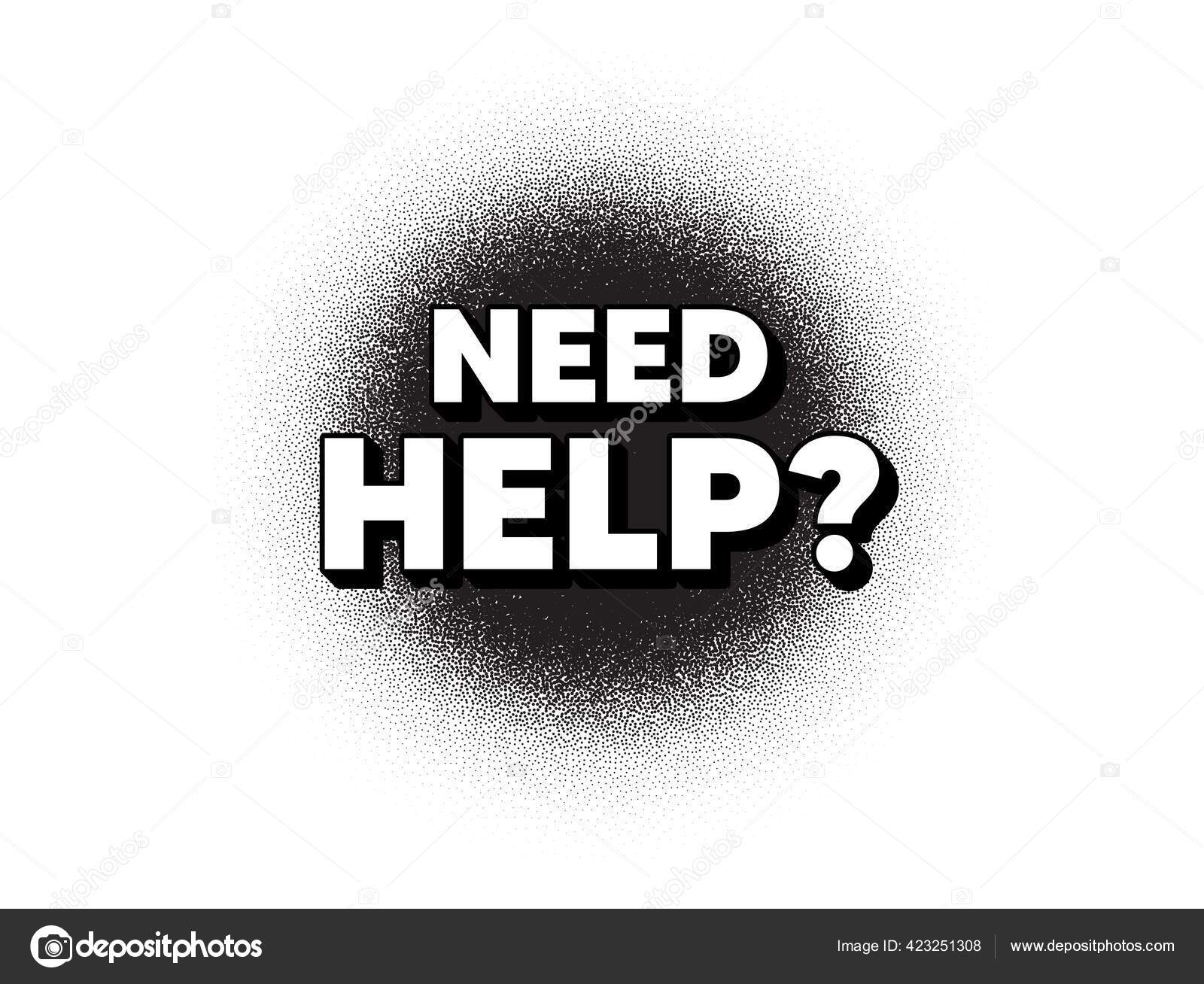 Need Help Symbol Dotwork Stain Pattern Stipple Dots Banner Support ...