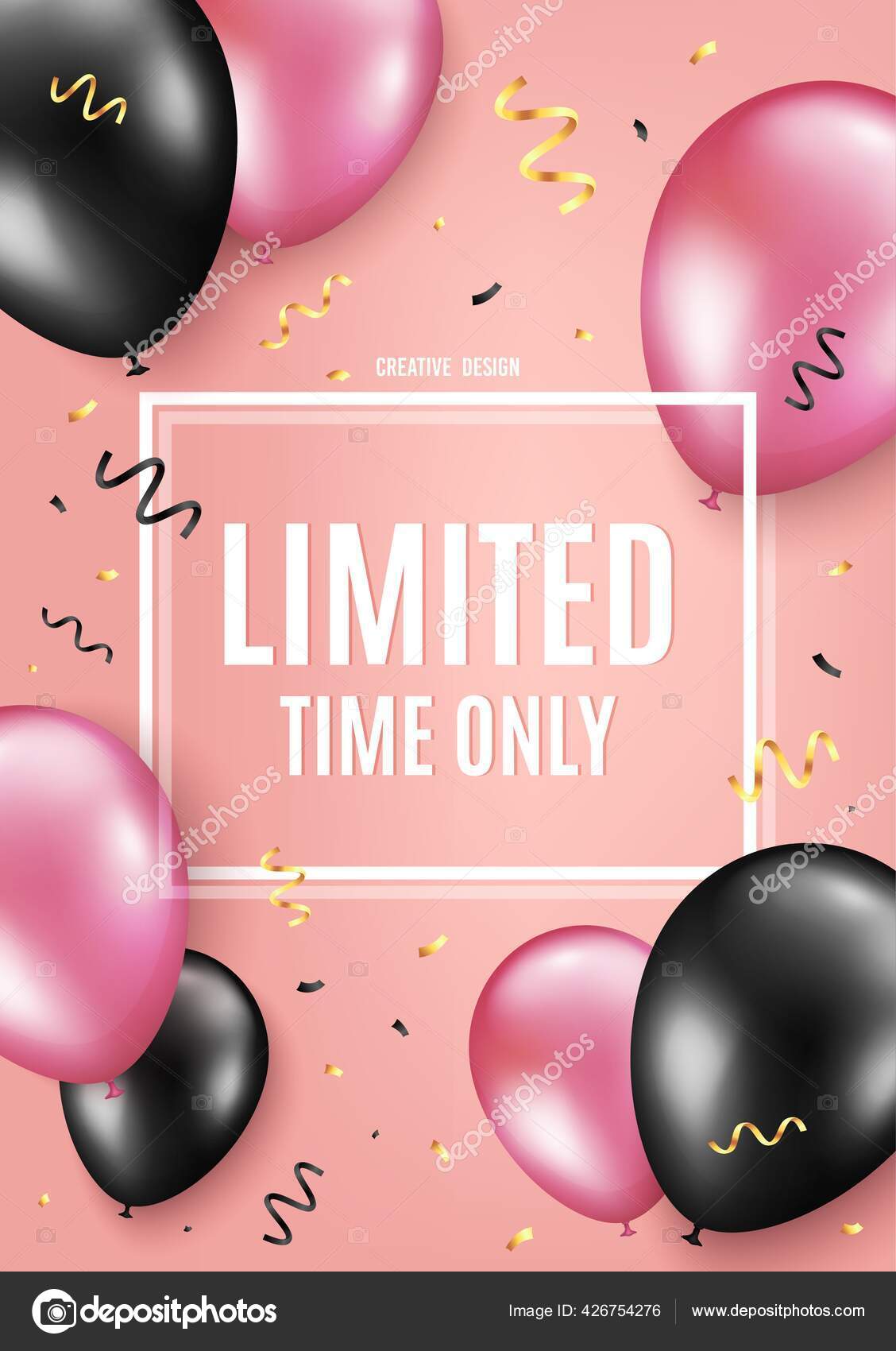 Limited Time Symbol Balloon Celebrate Background Special Offer Sign ...