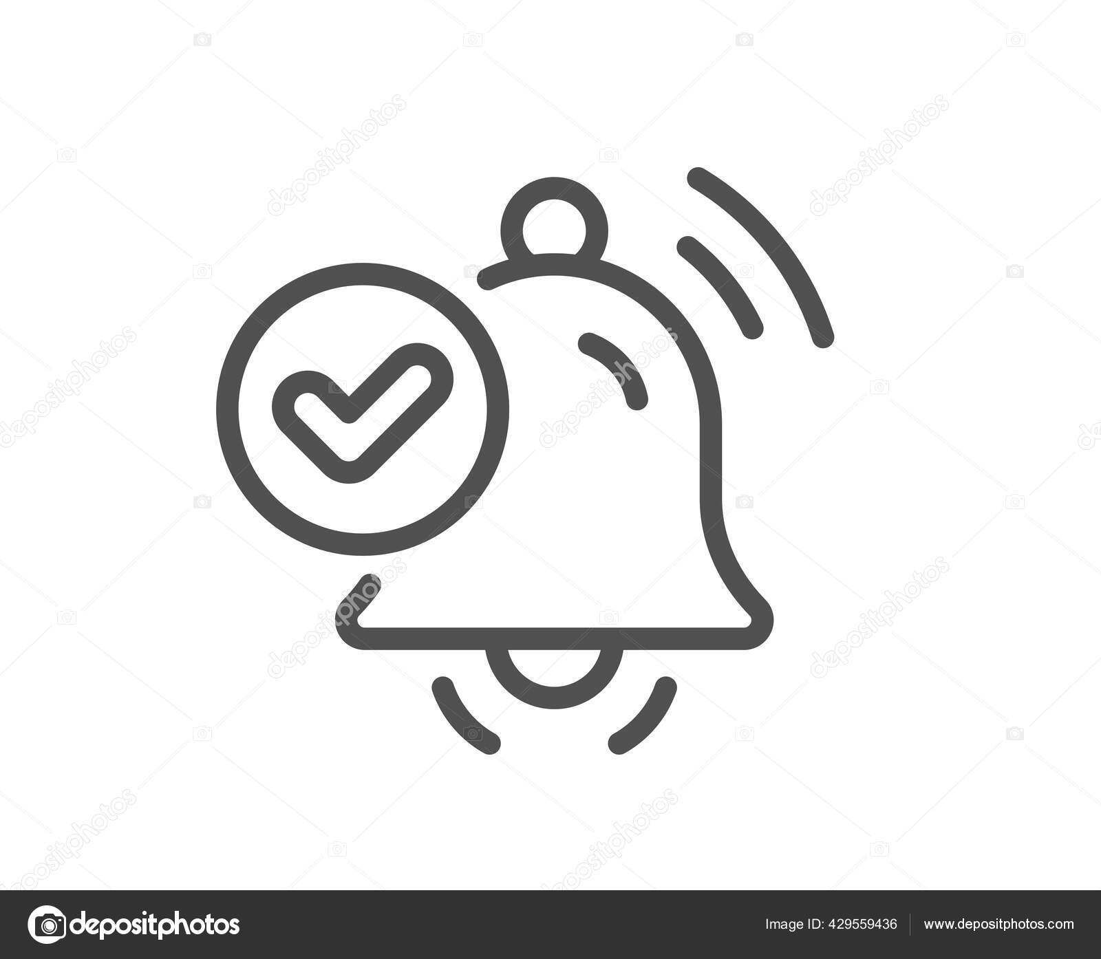 Notificación Recibida Icono Línea Señal Recordatorio Seleccionada ...