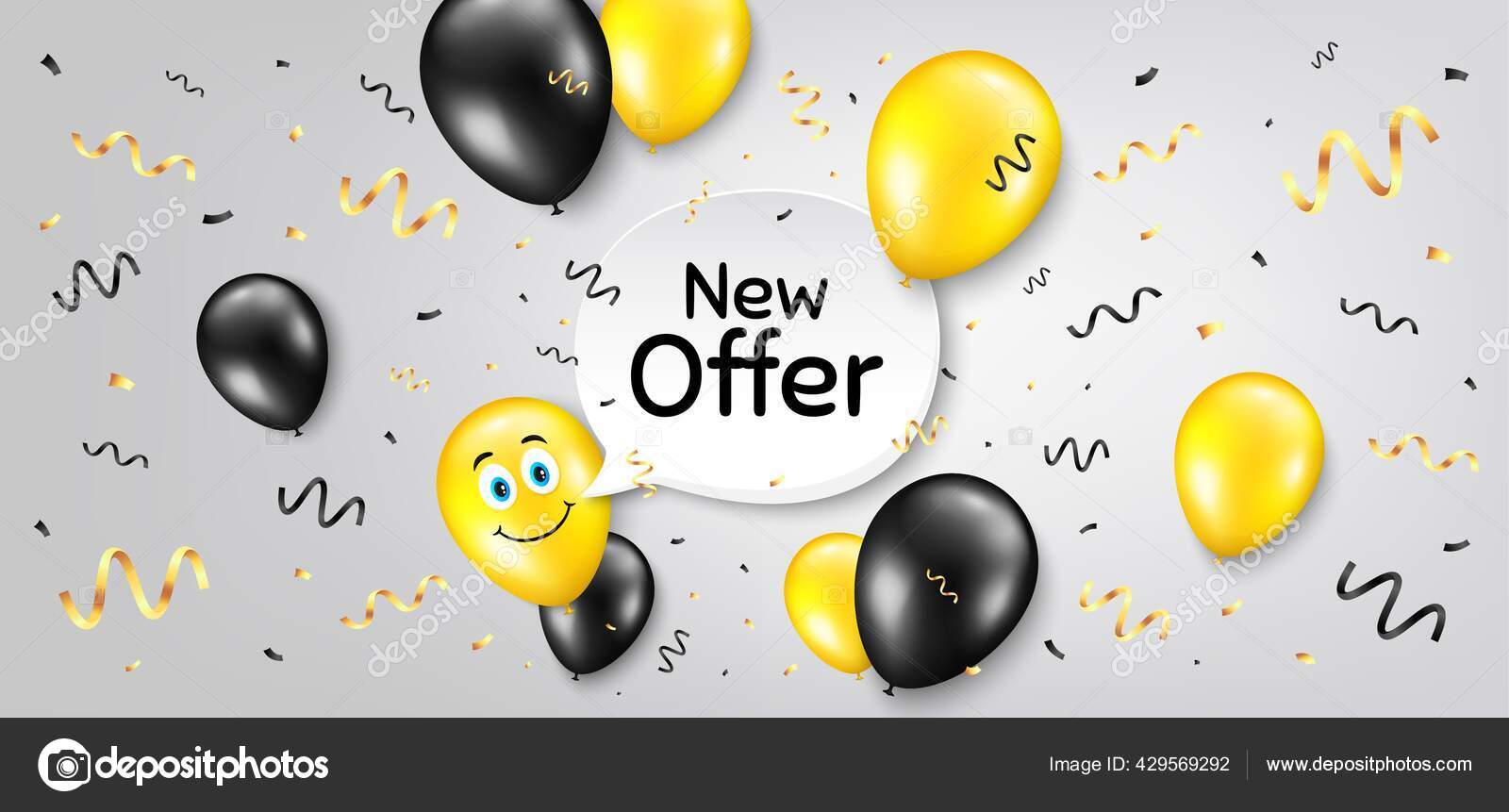 New Offer Balloon Confetti Vector Background Special Price Sign ...