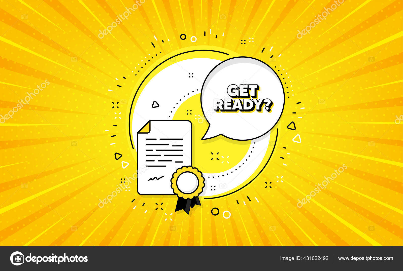Get Ready Yellow Vector Button Certificate Special Offer Sign ...