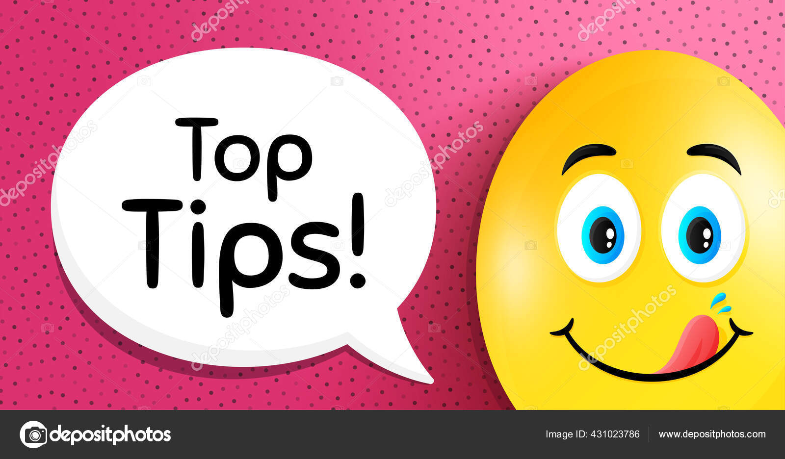 Top Tips Symbol Easter Egg Yummy Smile Face Education Faq Stock Vector ...