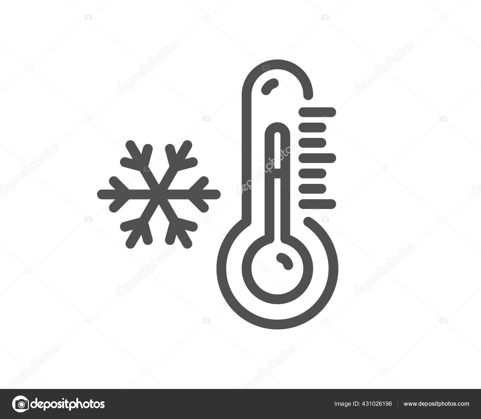 Low Thermometer Line Icon Temperature Diagnostic Sign Fever Measuring ...