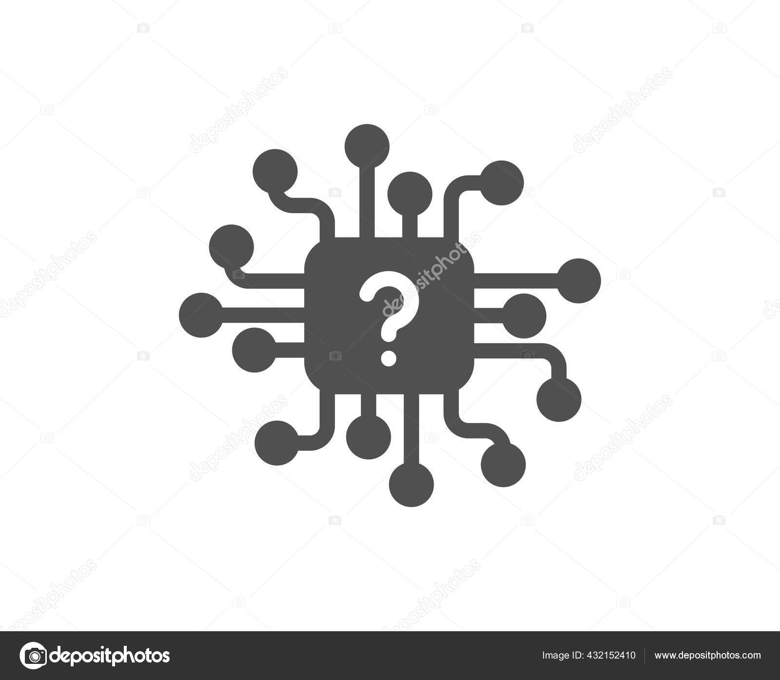 Artificial Intelligence Icon Support Network Sign Question Mark Symbol ...