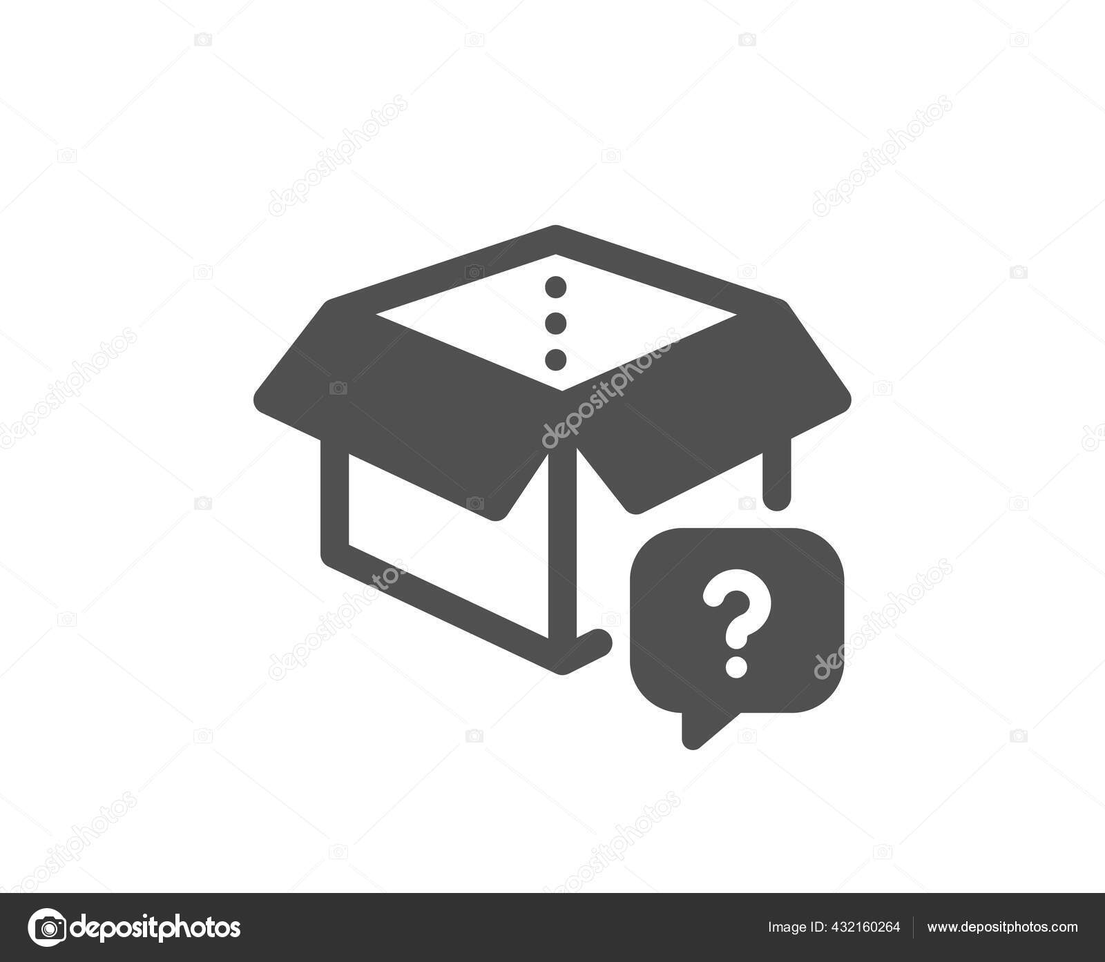 Secret Package Icon Unknown Delivery Box Sign Question Mark Symbol ...
