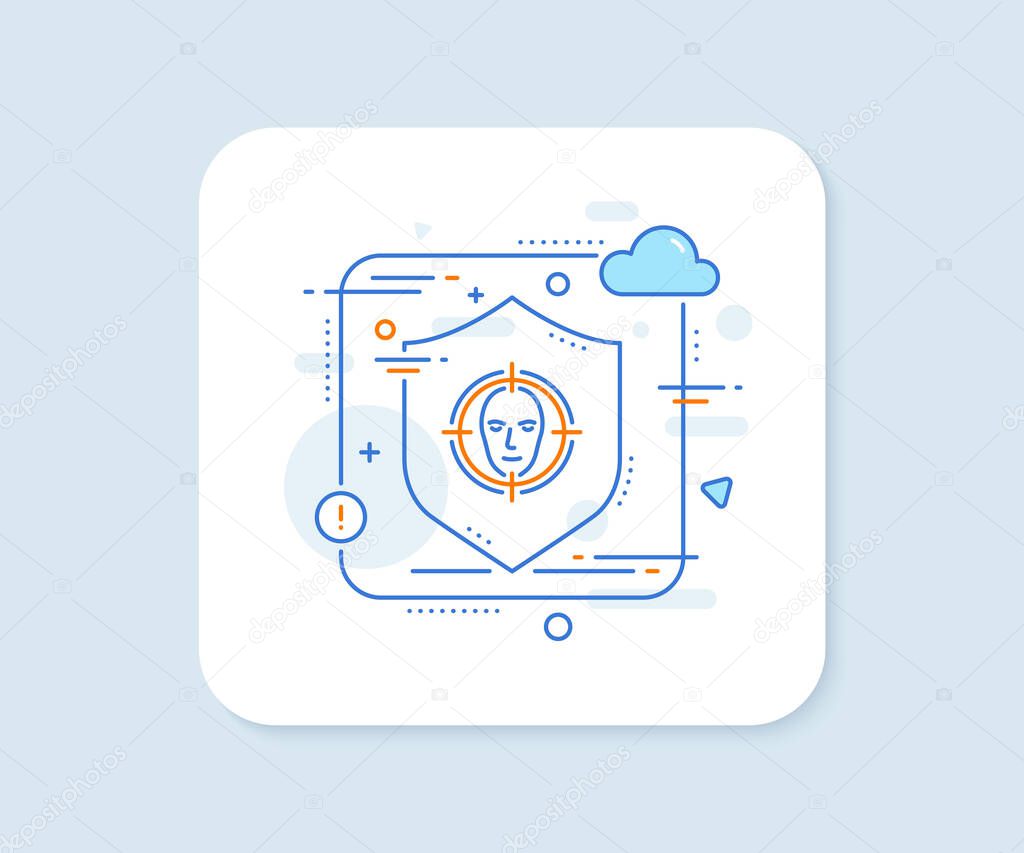 Cara detectar ícono de línea objetivo. Botón de vector abstracto. Señal ...