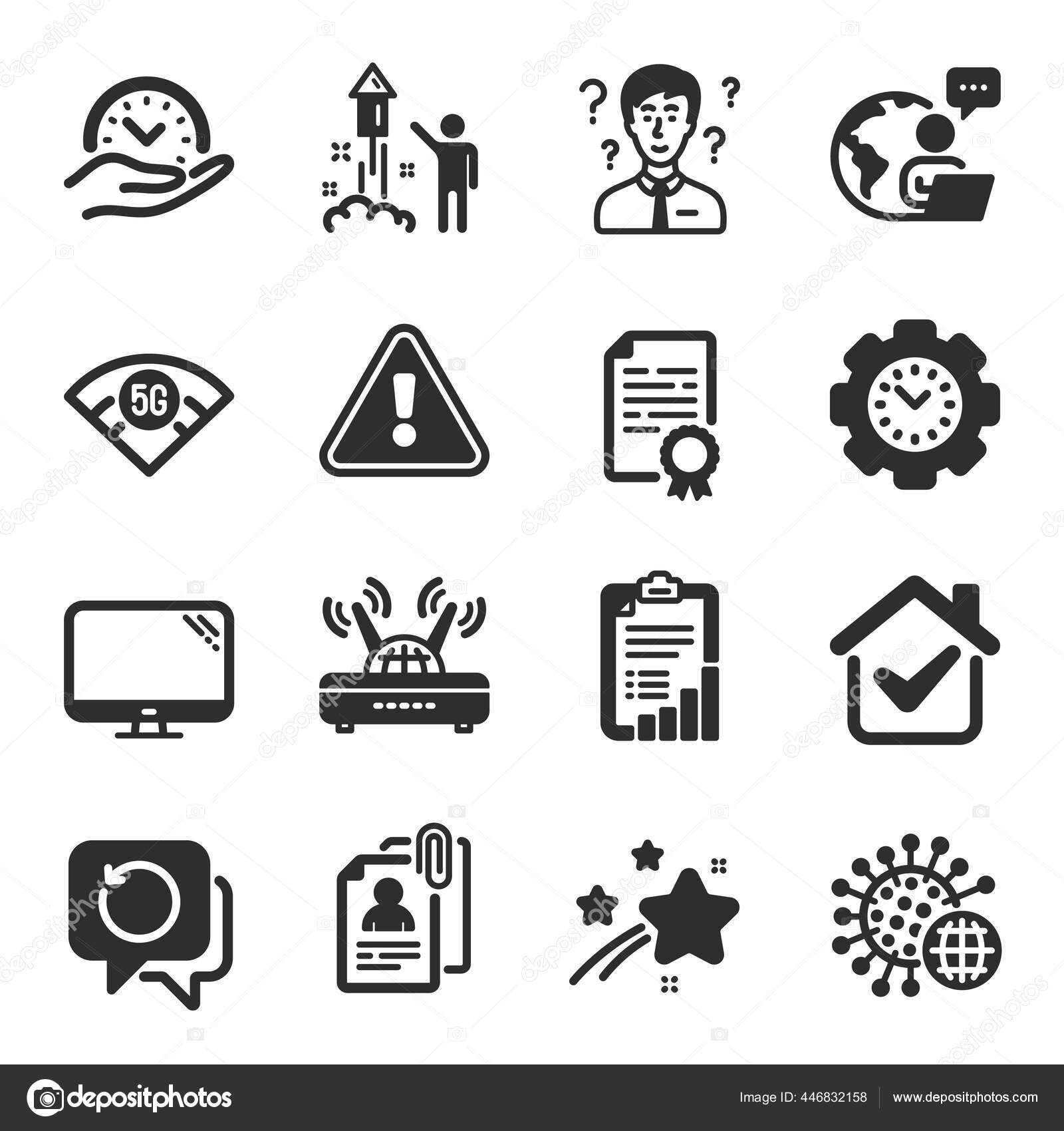 Set Science Icons Interview Documents Recovery Data Time Management ...