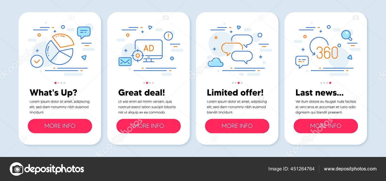 Set Technology Icons Talk Bubble Pie Chart Seo Adblock Symbols Stock ...