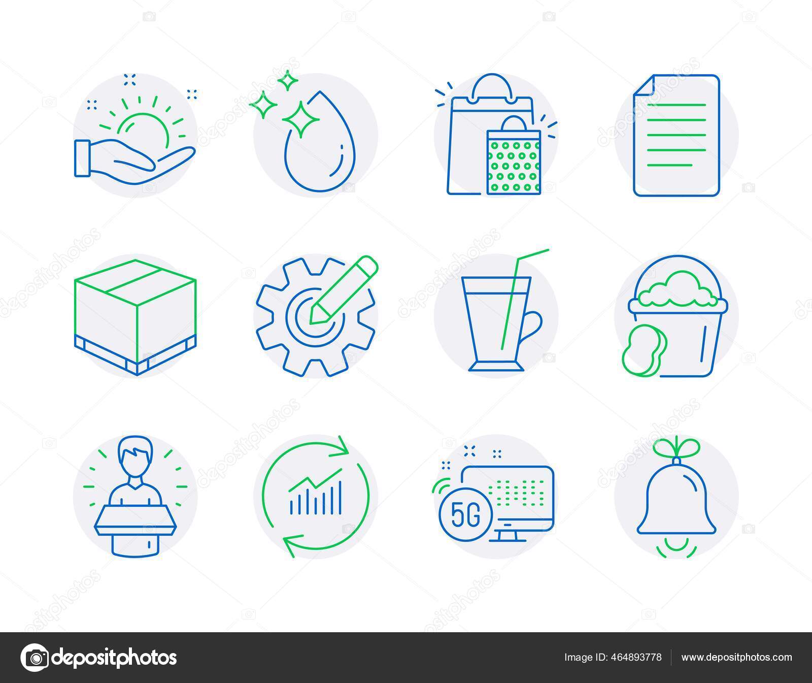 Line Icons Set Included Icon Internet Brand Ambassador File Signs Stock ...