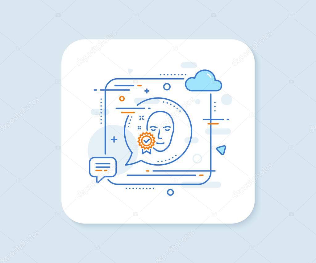 Icono de l nea verificada. Bot n de vector cuadrado abstracto. Se al de acceso concedido. S ...