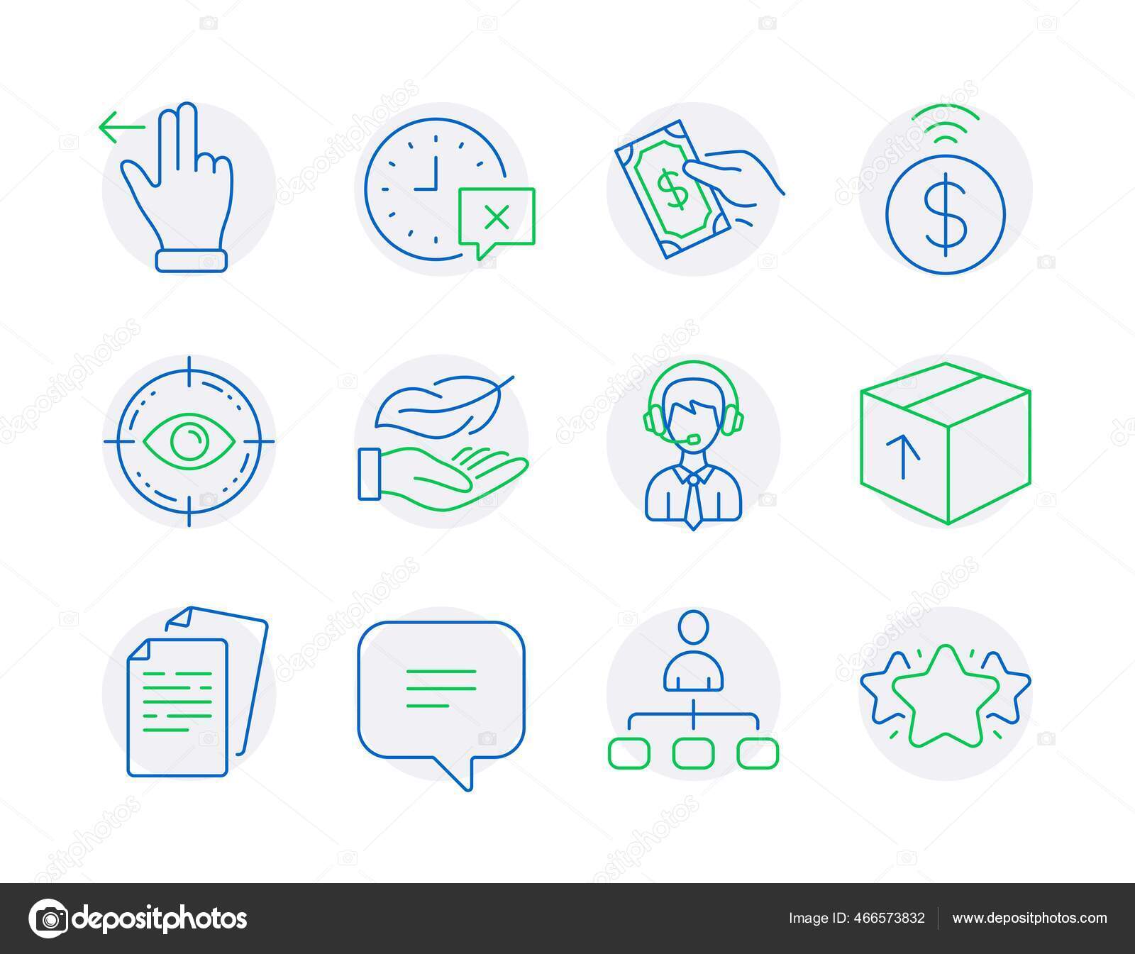 Business Icons Set Included Icon Time Lightweight Pay Money Signs Stock ...