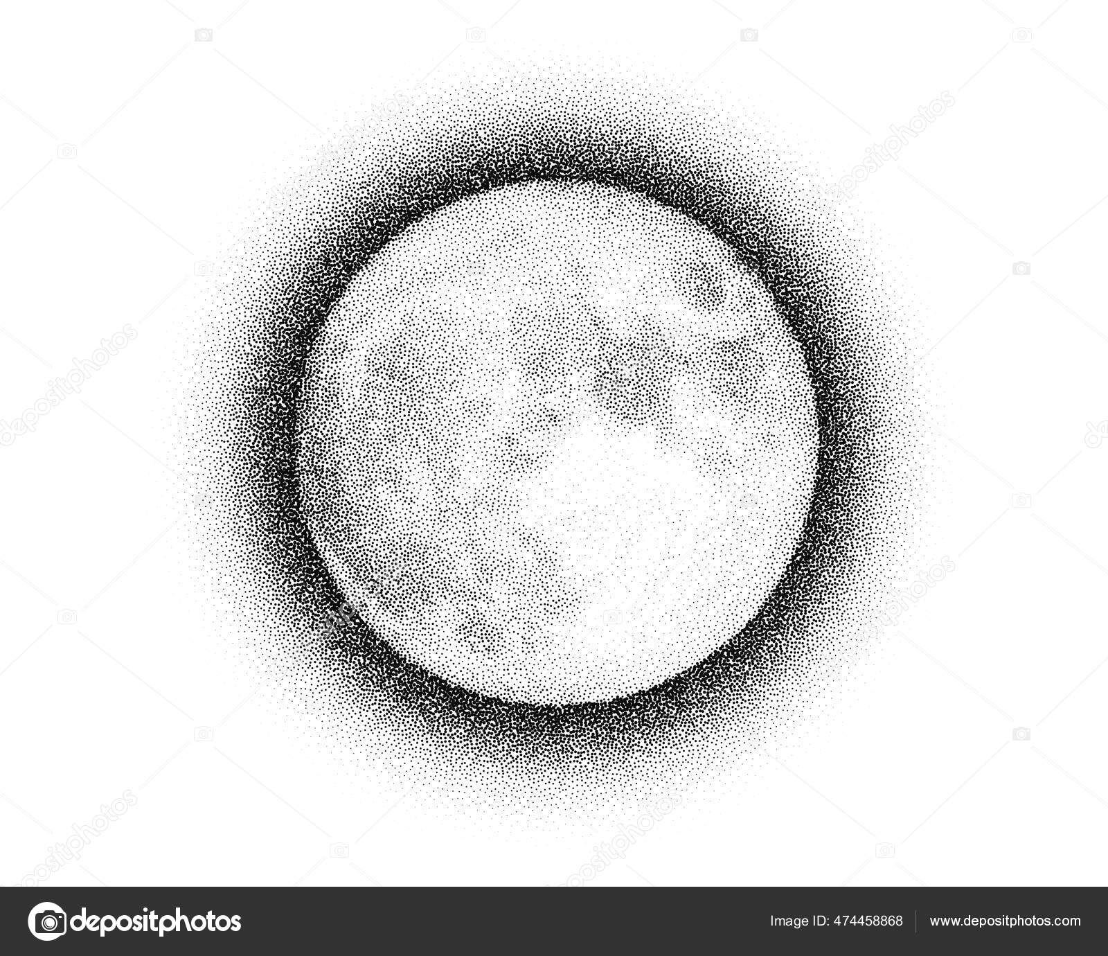 Dotwork Luna Noche Patrón Vector Fondo Efecto Grano Arena Negro Vector ...