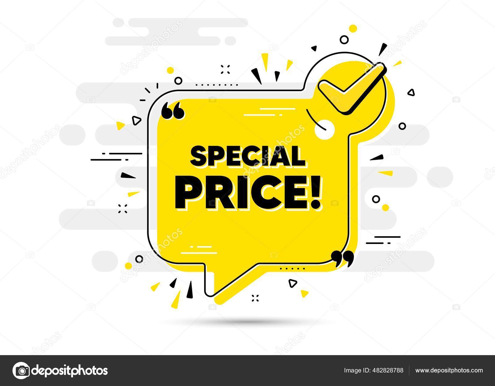 Special Price Text Check Mark Chat Bubble Banner Sale Sign Stock Vector ...