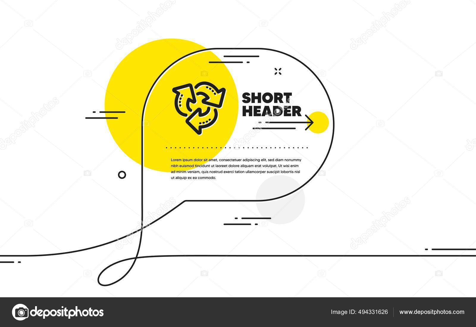 Recycle Arrow Icon Continuous Line Chat Bubble Banner Recycling Waste ...