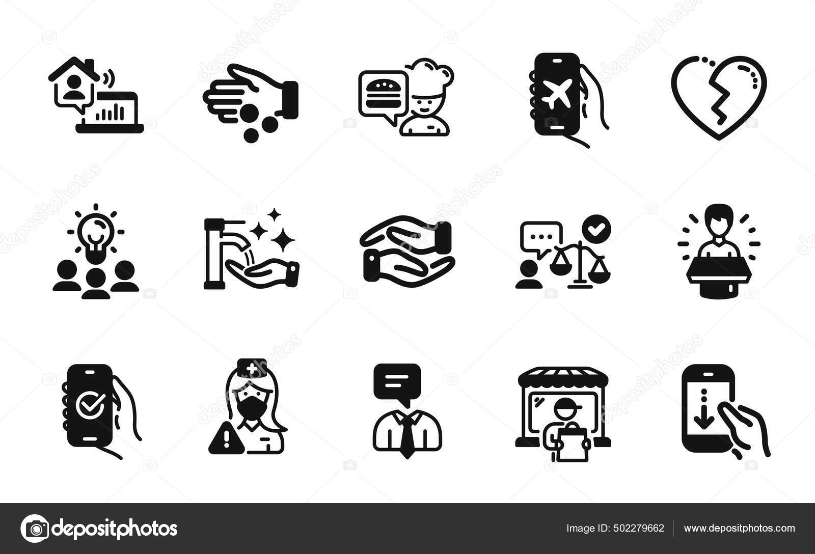 Vector Set Work Home Support Service Chef Icons Simple Set Stock Vector ...