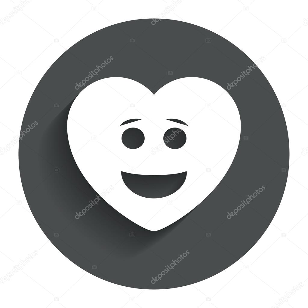 Smile heart face icon. Smiley symbol. Stock Vector Image by ©Blankstock ...