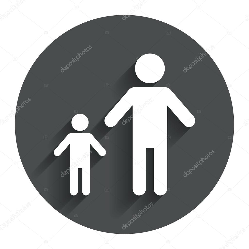 een-ouder gezin met één kind teken pictogram — Stockvector © Blankstock ...