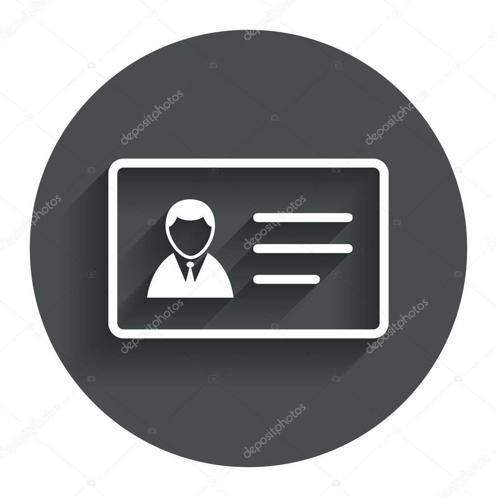 ID card sign icon. Identity card badge symbol. Stock Vector by ...
