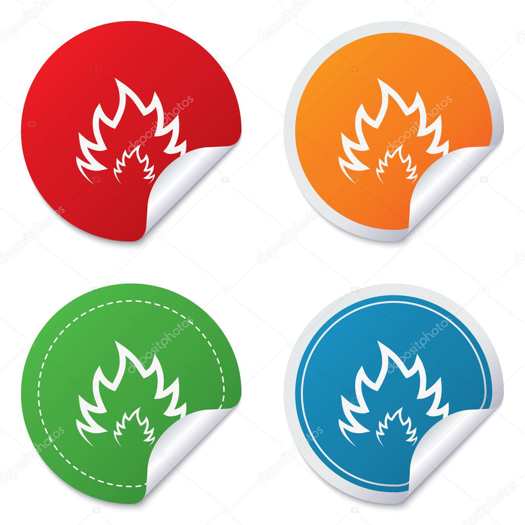 Fire flame sign icon. Heat symbol. Stock Vector by ©Blankstock 53774409