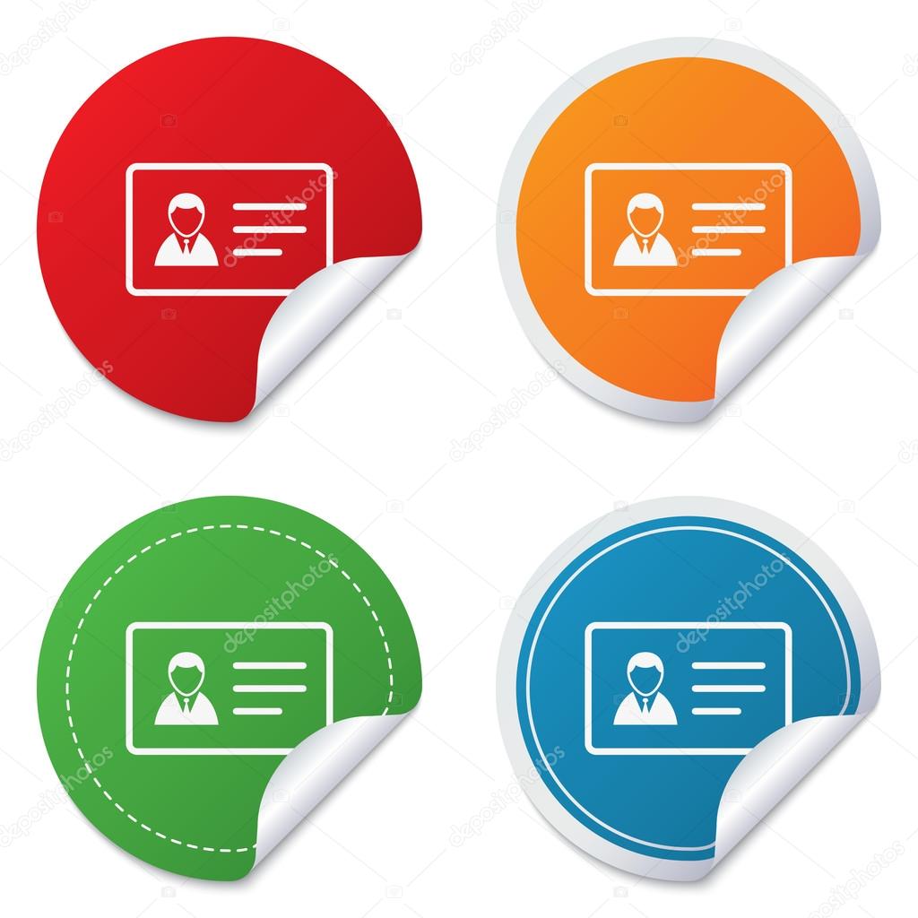 ID card sign icon. Identity card badge symbol. Stock Vector by ...