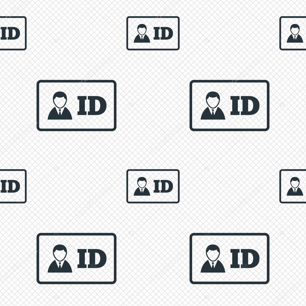 ID card sign icon. Identity card badge symbol. Stock Vector by ...