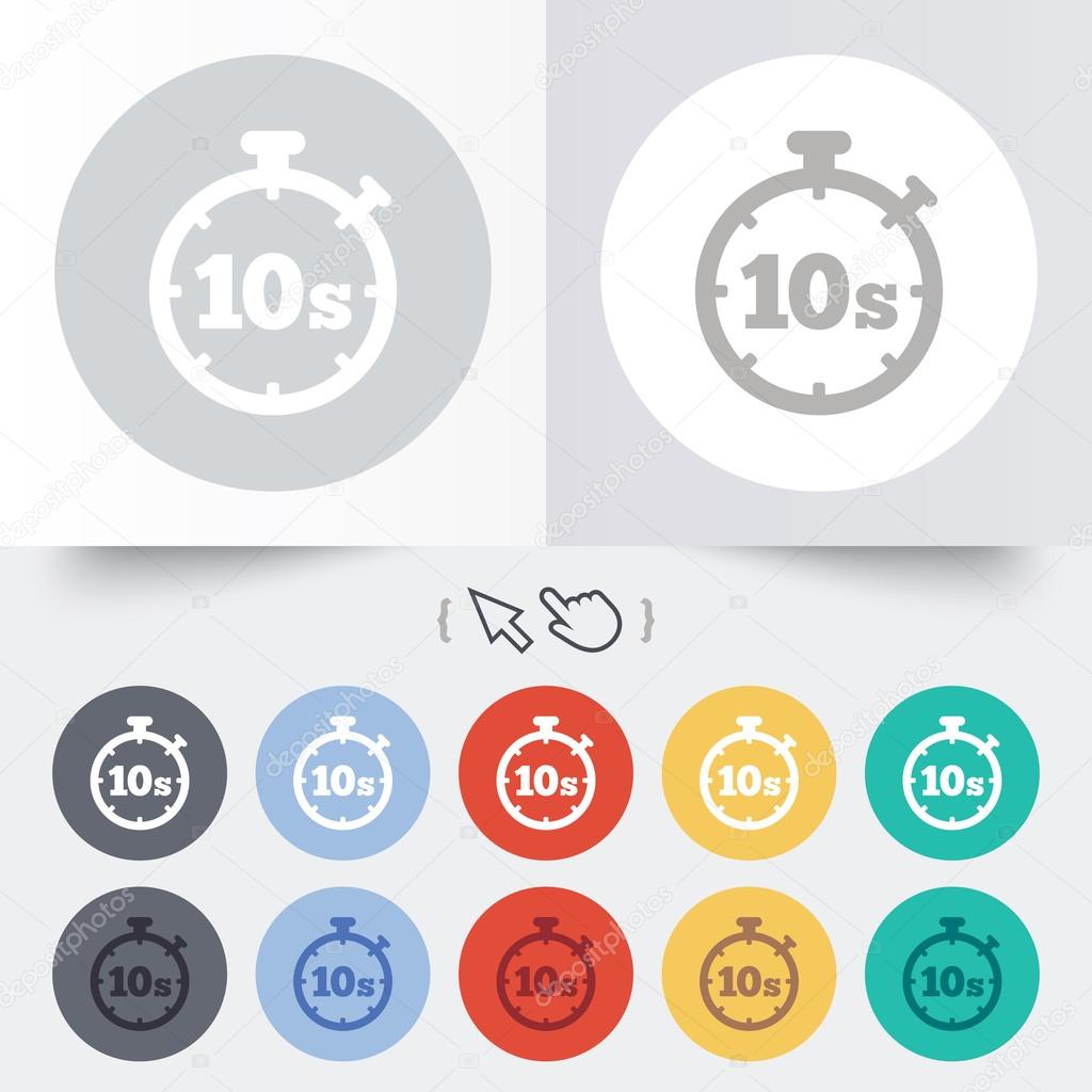 Timer 10s sign icon. Stopwatch symbol. Stock Vector Image by ...