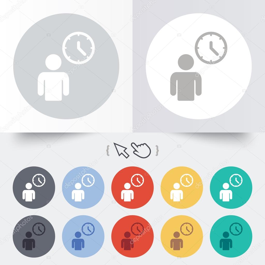 Person waiting sign icon. Time symbol. Stock Vector Image by ...