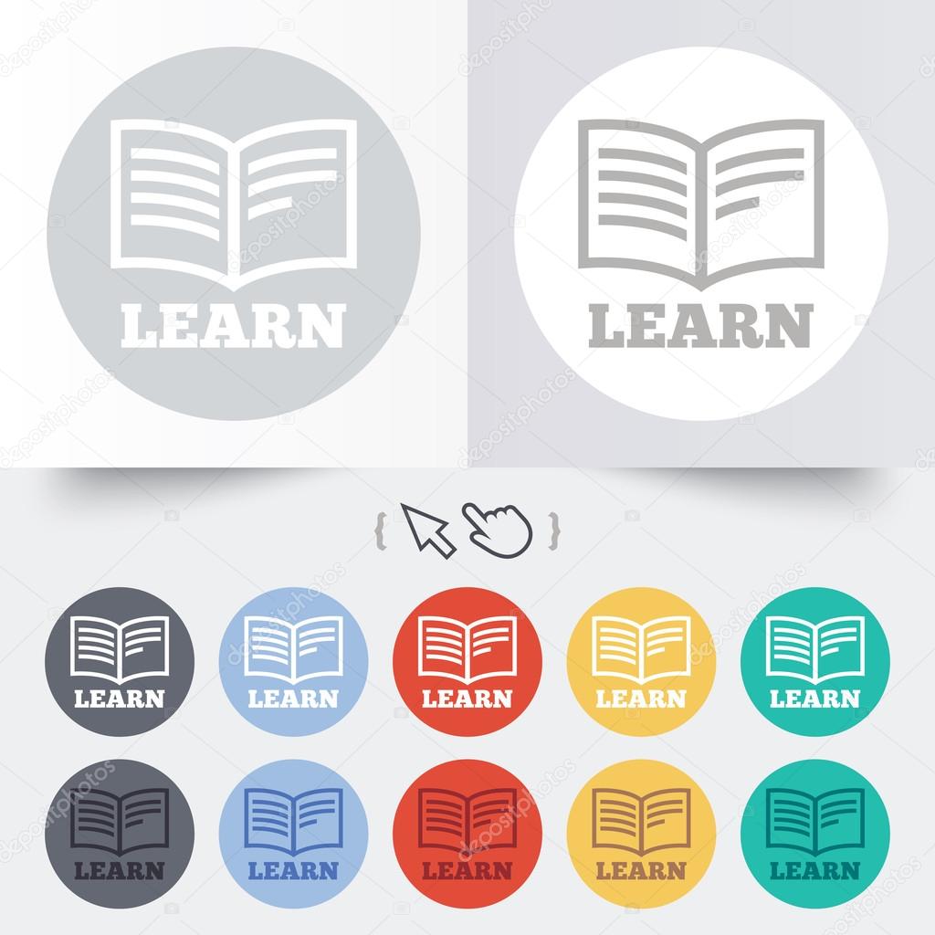 Learn Book sign icon. Education symbol. Stock Vector by ©Blankstock 54242515