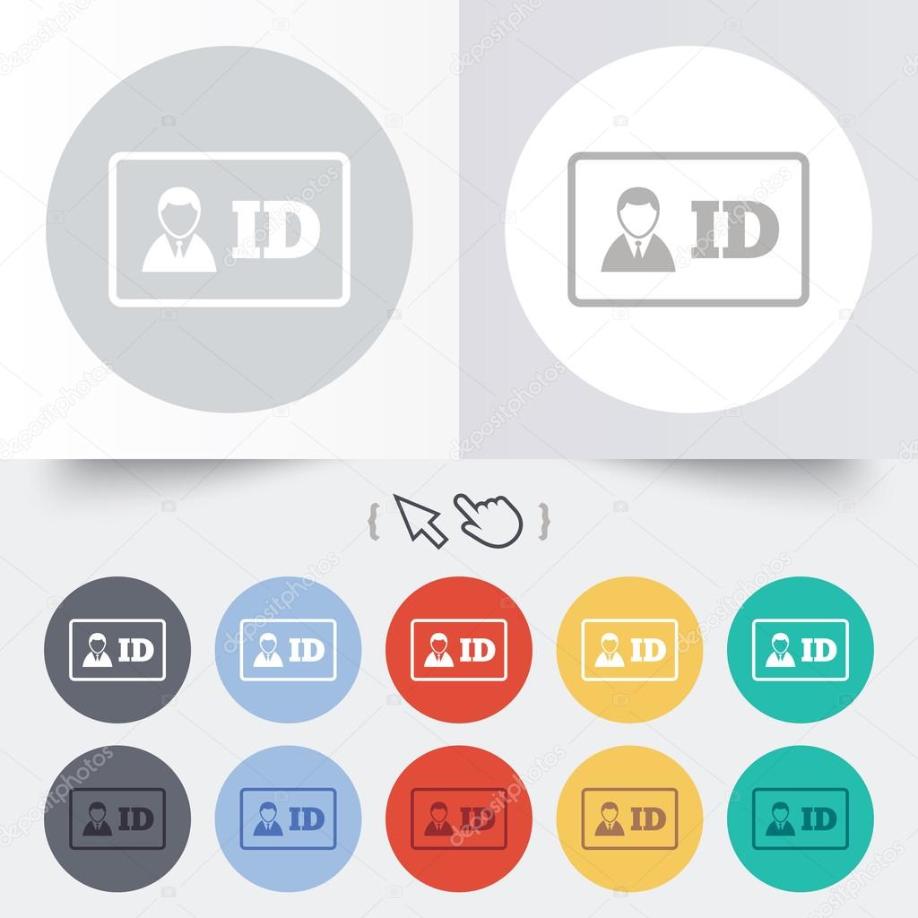 ID card sign icon. Identity card badge symbol. — Stock Vector ...