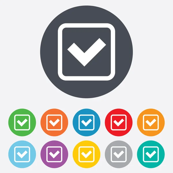 Check mark sign icon. Checkbox button. Stock Vector by ©Blankstock 47130587