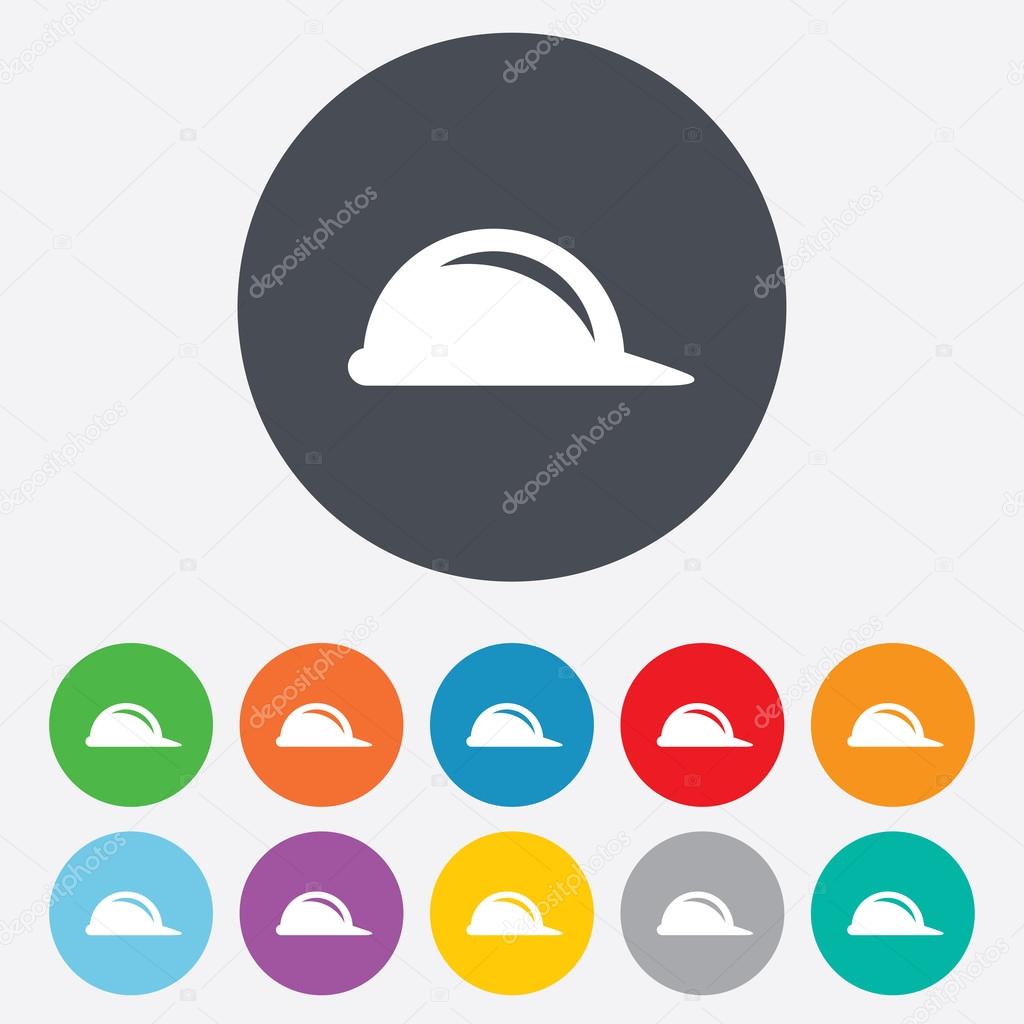 Hard hat sign icon. Construction helmet symbol. Stock Vector by ...