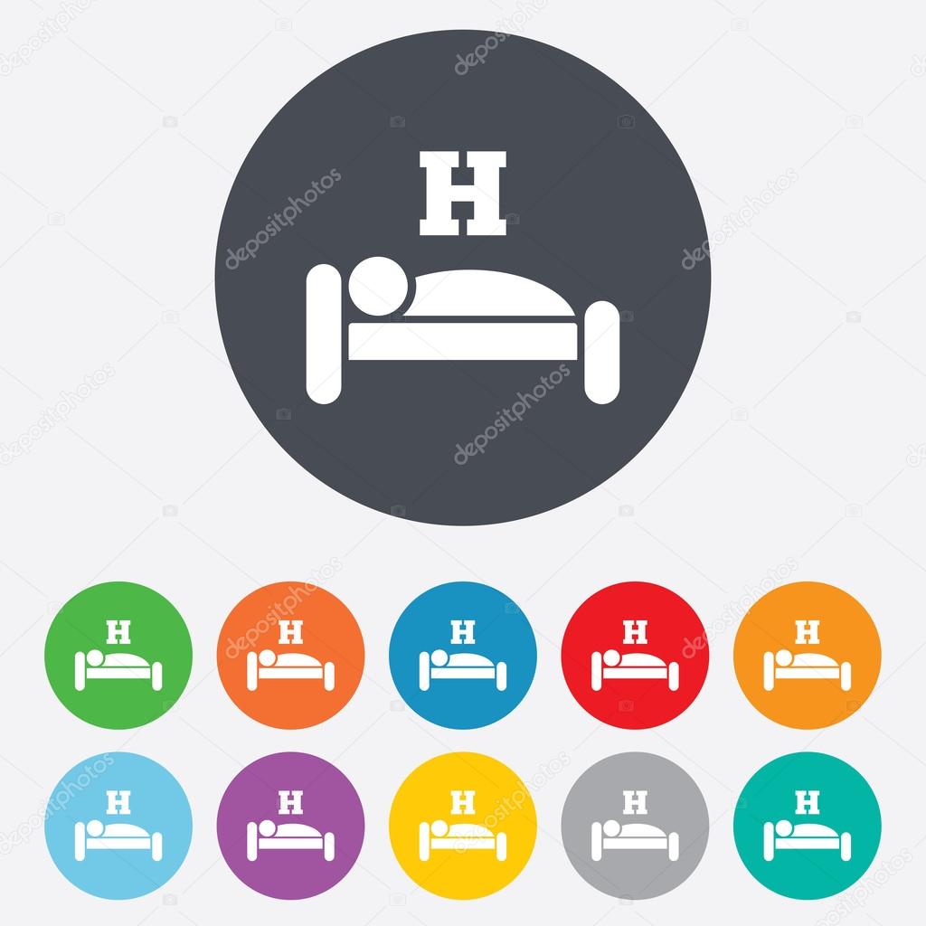 Hotel sign icon. Rest place. Sleeper symbol. Stock Vector by ...