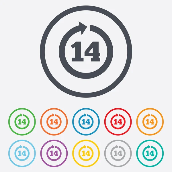 Return of goods within 14 days sign icon. Stock Vector Image by ...