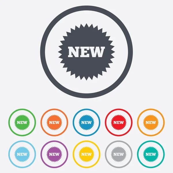 Nuevo icono de signo. Nuevo símbolo estrella de llegada. 2024