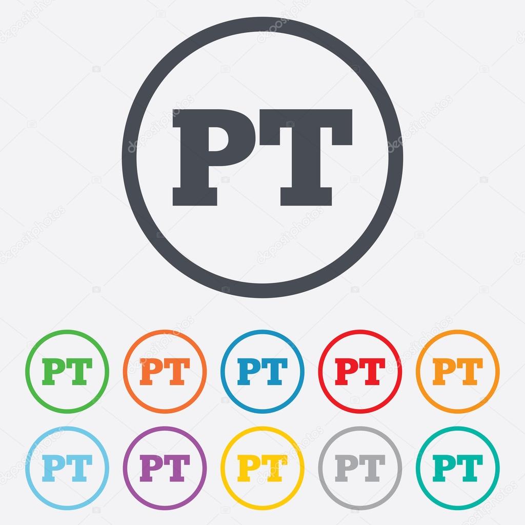 Portuguese language sign icon. PT translation Stock Vector by ...