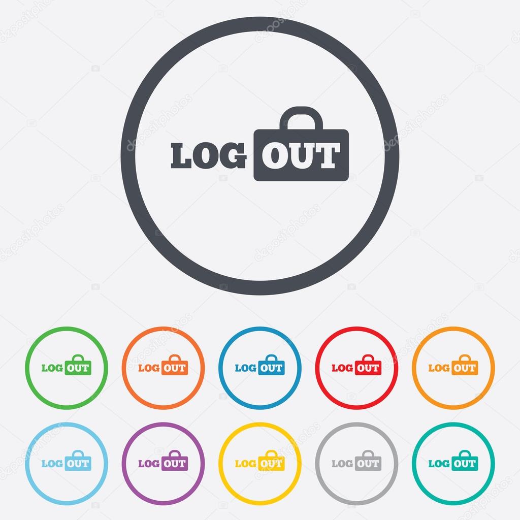 Logout sign icon. Log out symbol. Lock. Stock Vector by ©Blankstock ...